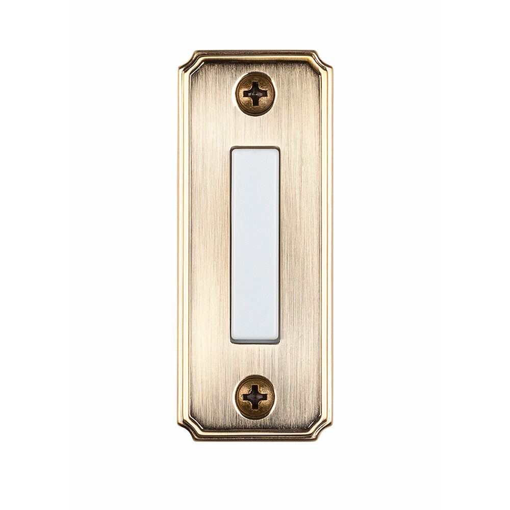 Hampton Bay Wired Lighted Door Bell Push Button - Aged Brass | The Home ...