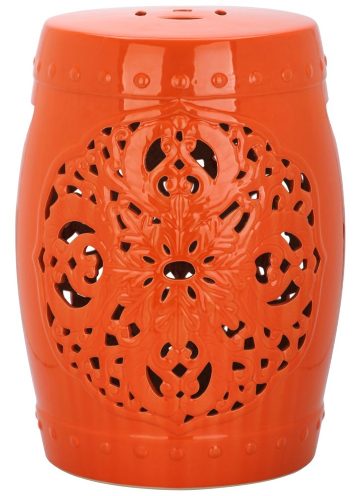 Safavieh Flora Garden Stool in Orange | The Home Depot Canada