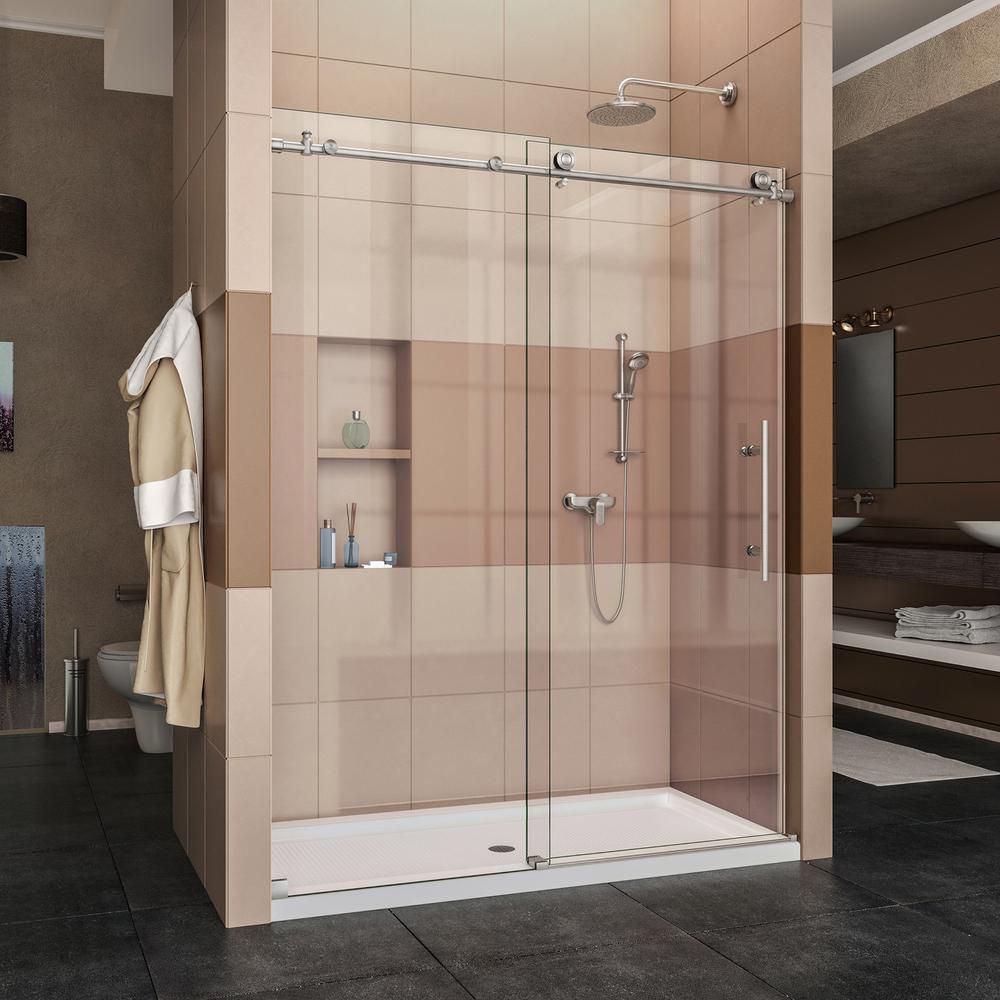 Ella Standard 32 Inch X 60 Inch X 77 Inch 3 Piece Shower Stall In White