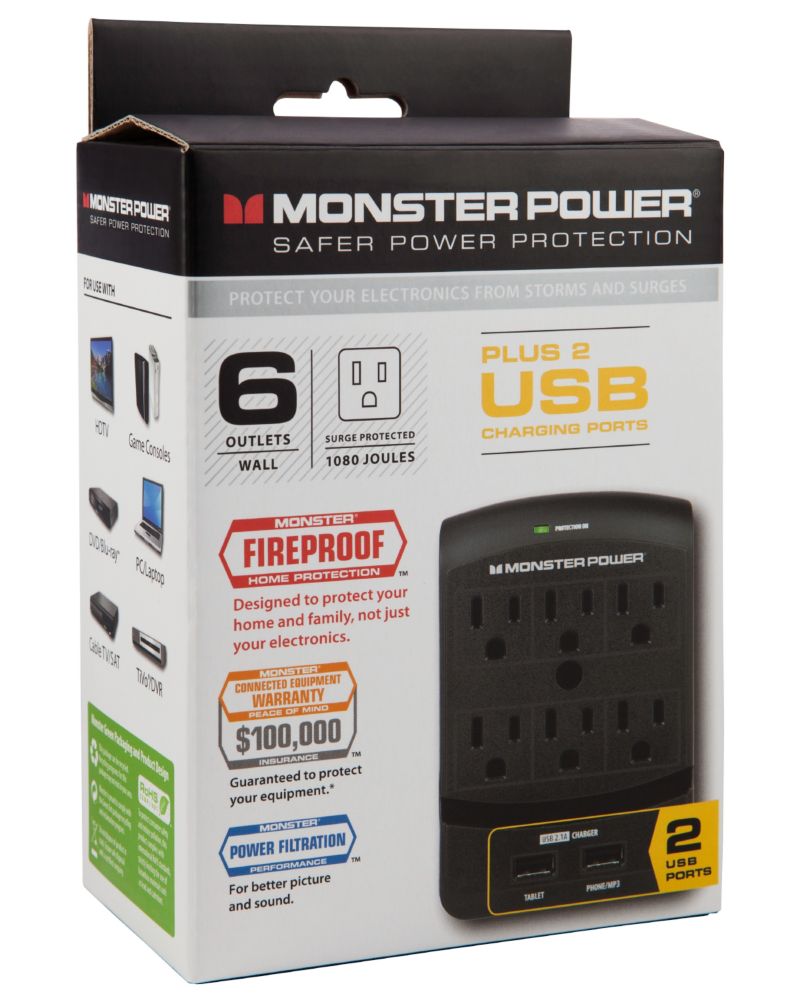 Monster 650 USB - 6 Outlet 2 USB | The Home Depot Canada