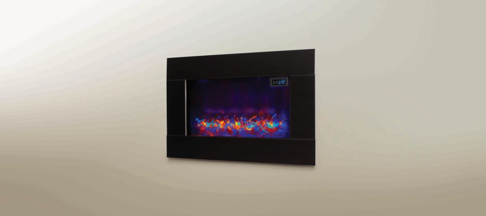 Hampton Bay 33.5-inch Electric Wall Mount LED Fireplace | The Home ...