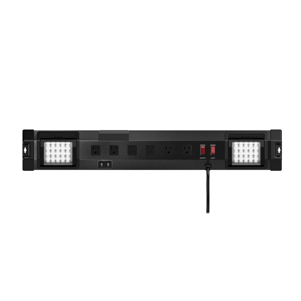 Defiant 6 ft. 6-Outlet Metal Power Station with LED Lights and USB ...