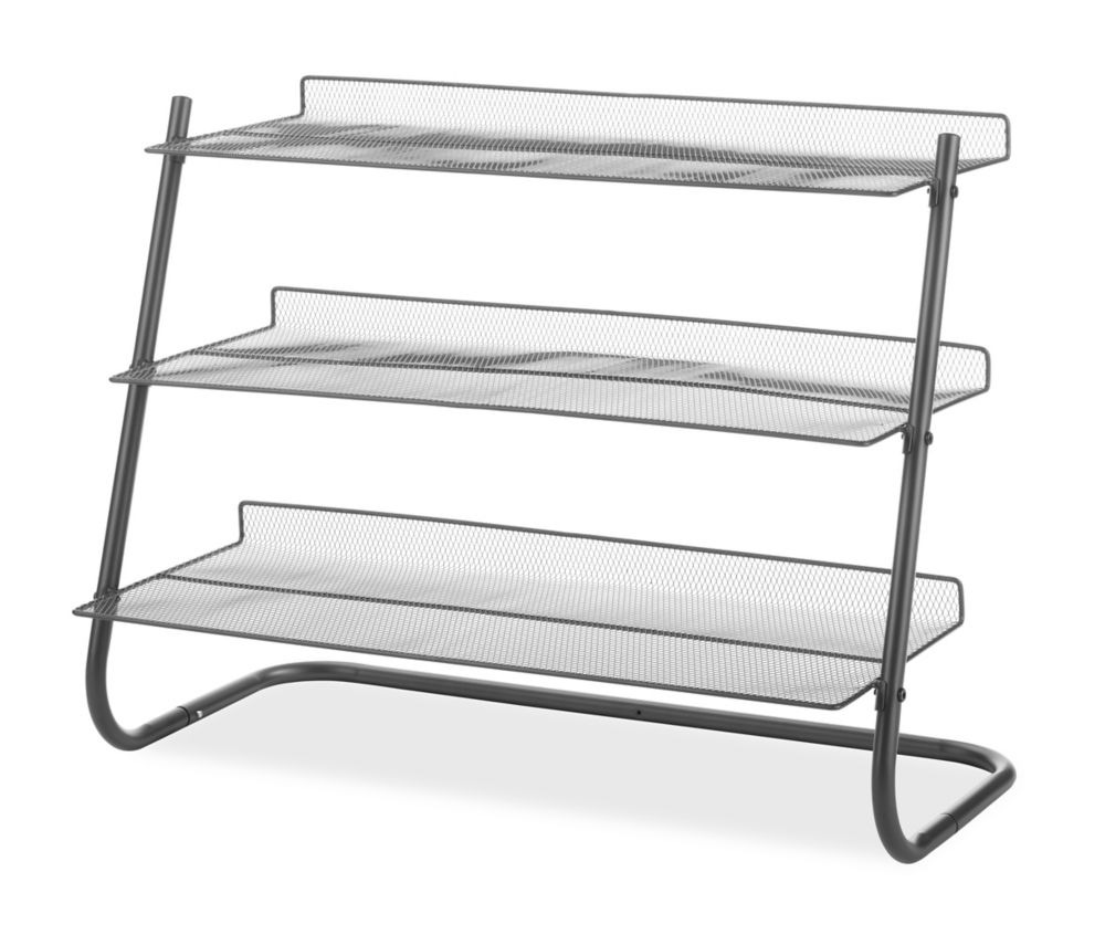 Whitmor Gunmetal 3-Tier Storage Shelving, w/Metal Mesh Shelves | The ...