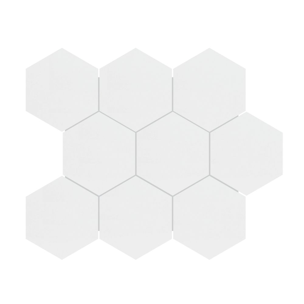 Enigma 4-inch Metro White Matte Hexagon Porcelain Mosaics | The Home ...