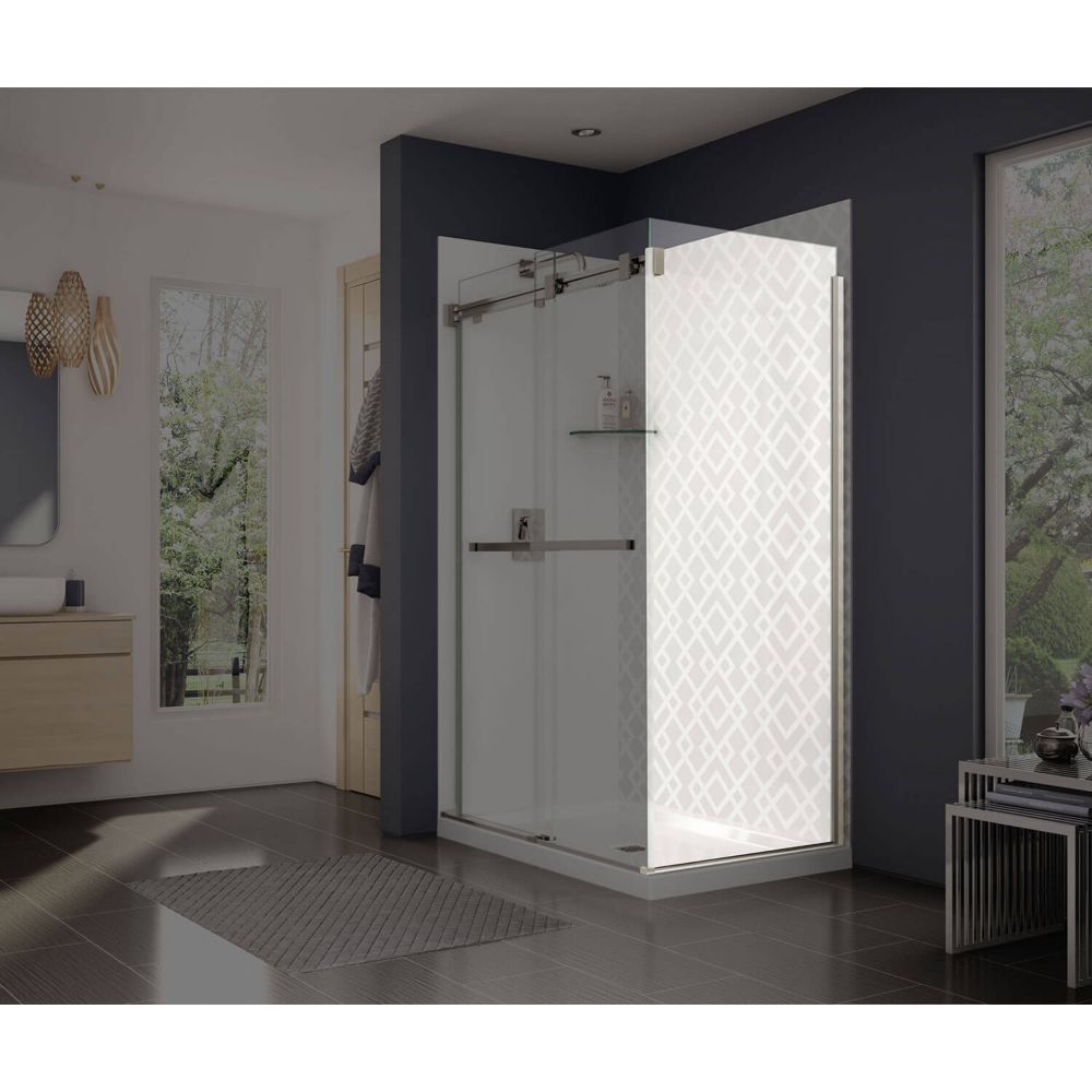 Maax Frameless Fixed Shower Door Panel In Brushed Nickel The Home