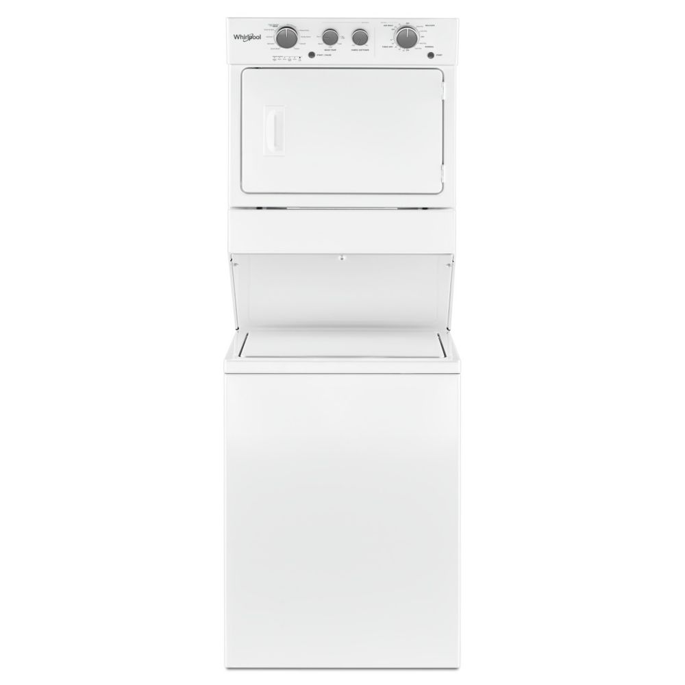 Stacked 4.0 cu. ft. Washer and 5.9 cu. ft. Electric Dryer in White