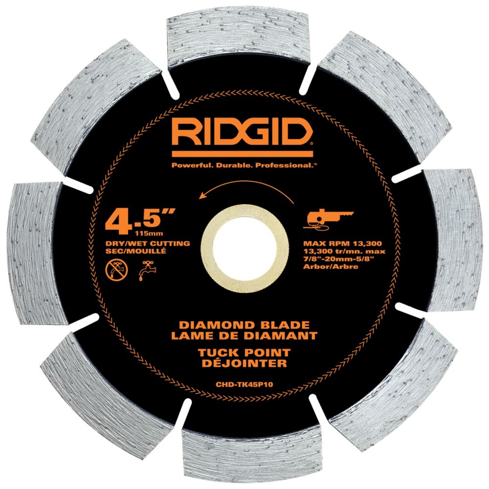 RIDGID 4.5 inch Tuck Point Diamond Blade | The Home Depot Canada