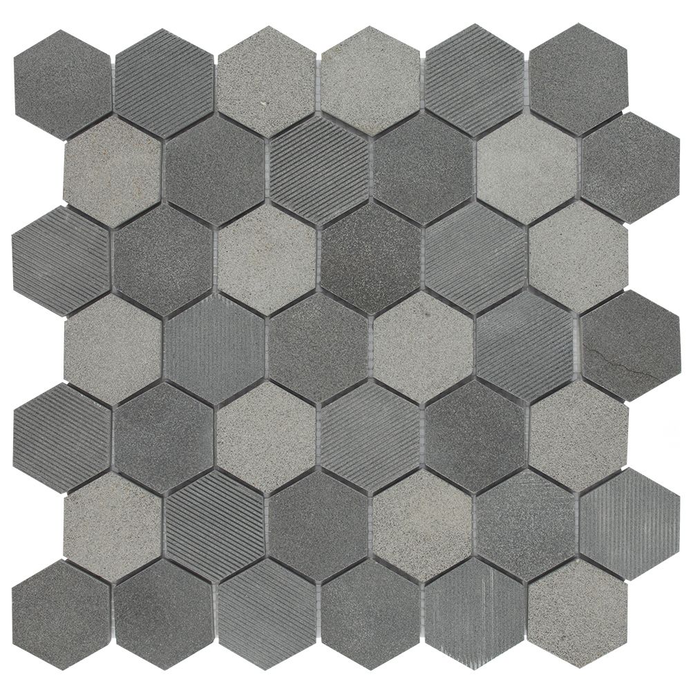 Merola Tile Structure Due Hex Black 11 3/4-inch x 12-inch x 8 mm ...