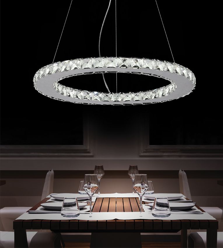 CWI Lighting Ring 20 inches LED Chandelier with Chrome Finish | The ...