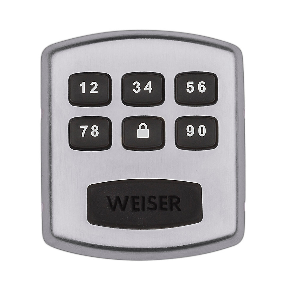 Weiser Powerbolt 1.0 Satin Chrome Keyless Entry Electronic Deadbolt ... Weiser Powerbolt 1.0 Satin Chrome Keyless Entry Electronic Deadbolt ...