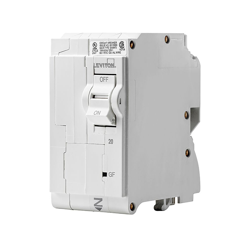 Leviton 2-Pole 25A 120/240V GFCI Plug-on Circuit Breaker | The Home ...