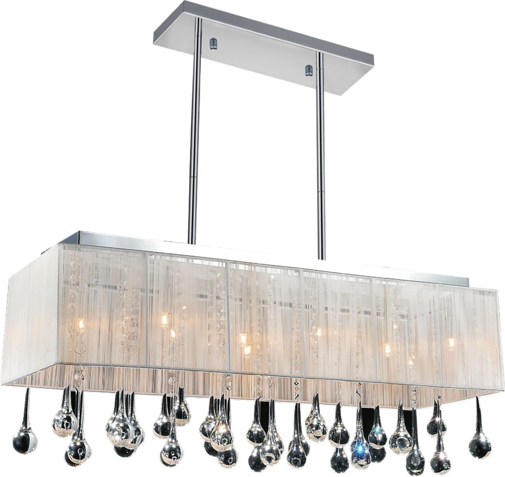 CWI Lighting Water Drop 32-inch 10 Light Chandelier with Chrome Finish ...