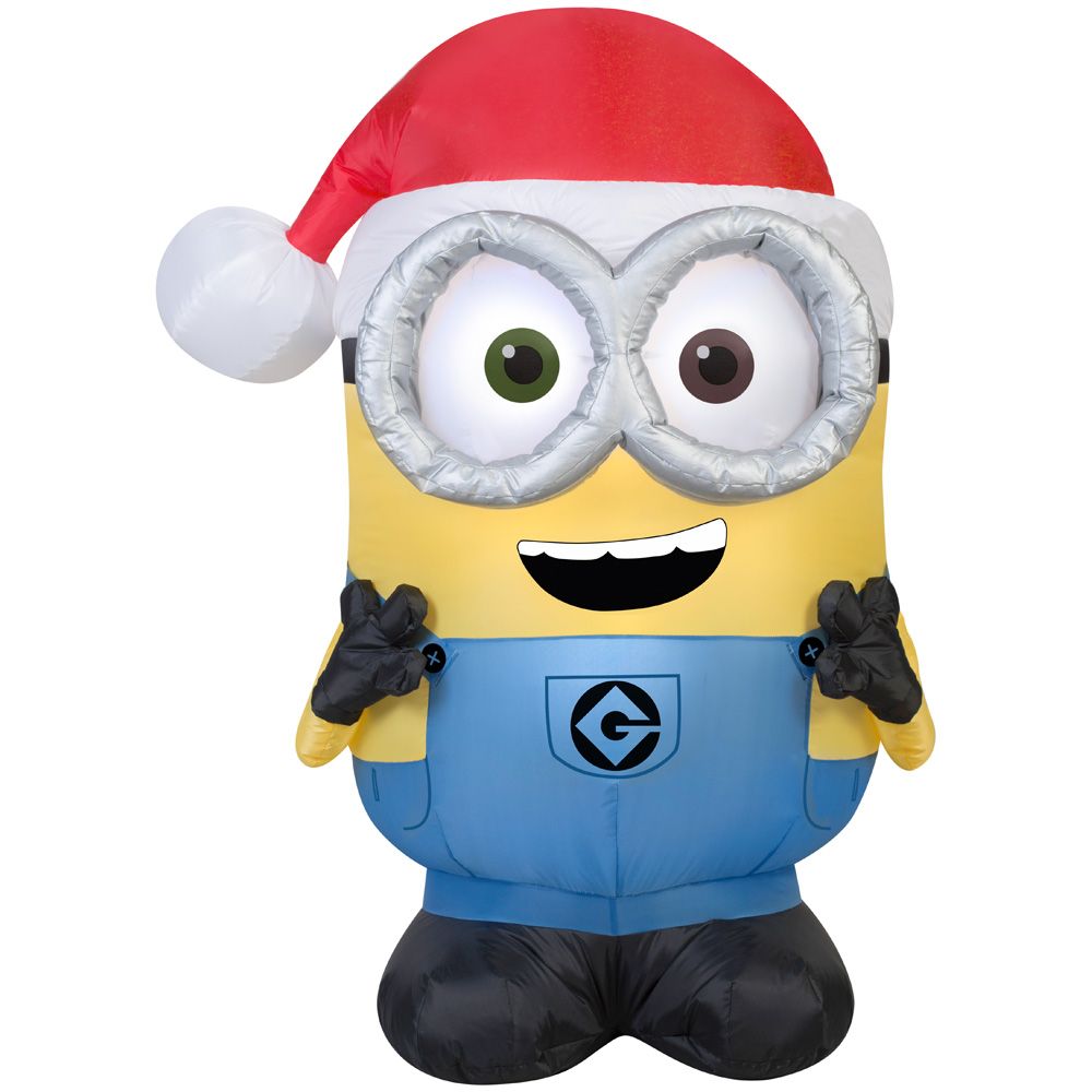 Universal Small Airblown Minion Bob in Santa Hat | The Home Depot Canada