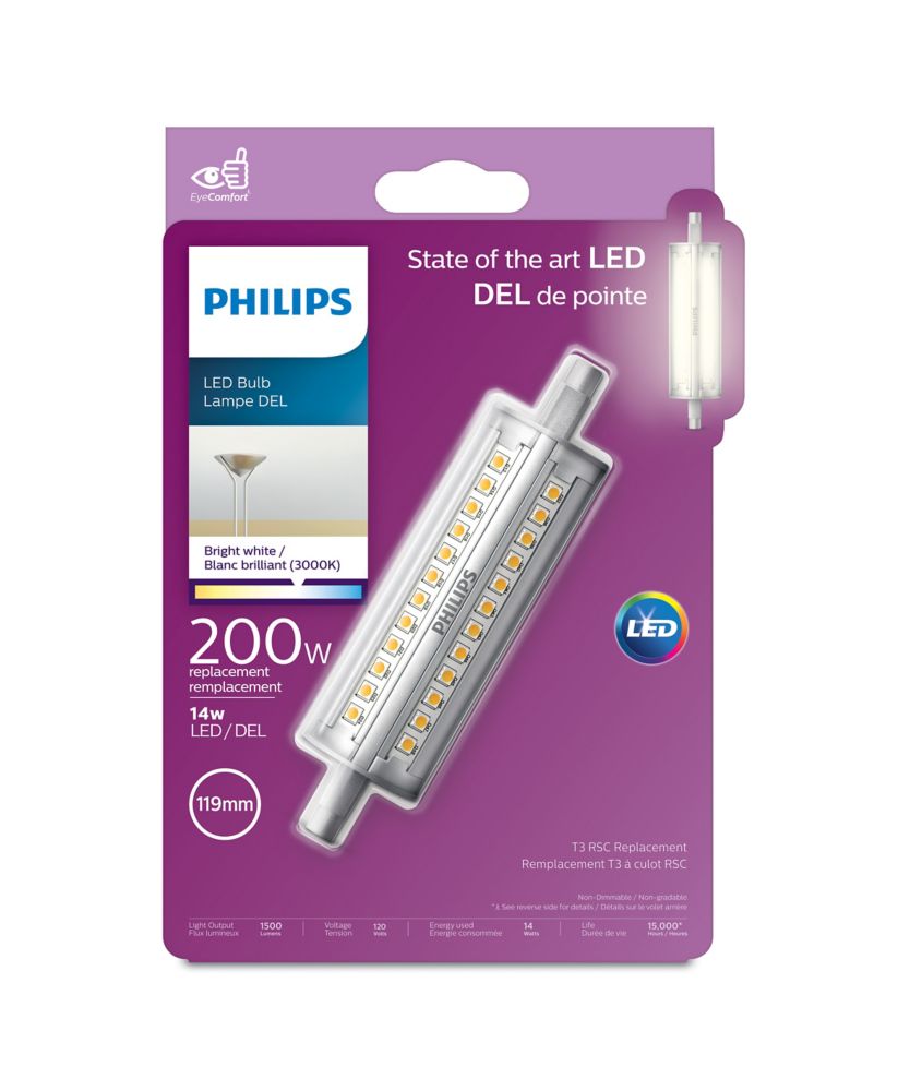 Philips LED 200W T3 119mm Bright White(3000K) Non Dimmable - Case of 4 ...