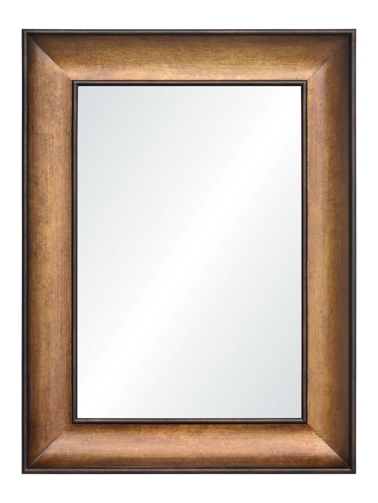 Deco Mirror 22 in. x 28 in. Modern Brush Nickel Mirror | The Home Depot ...