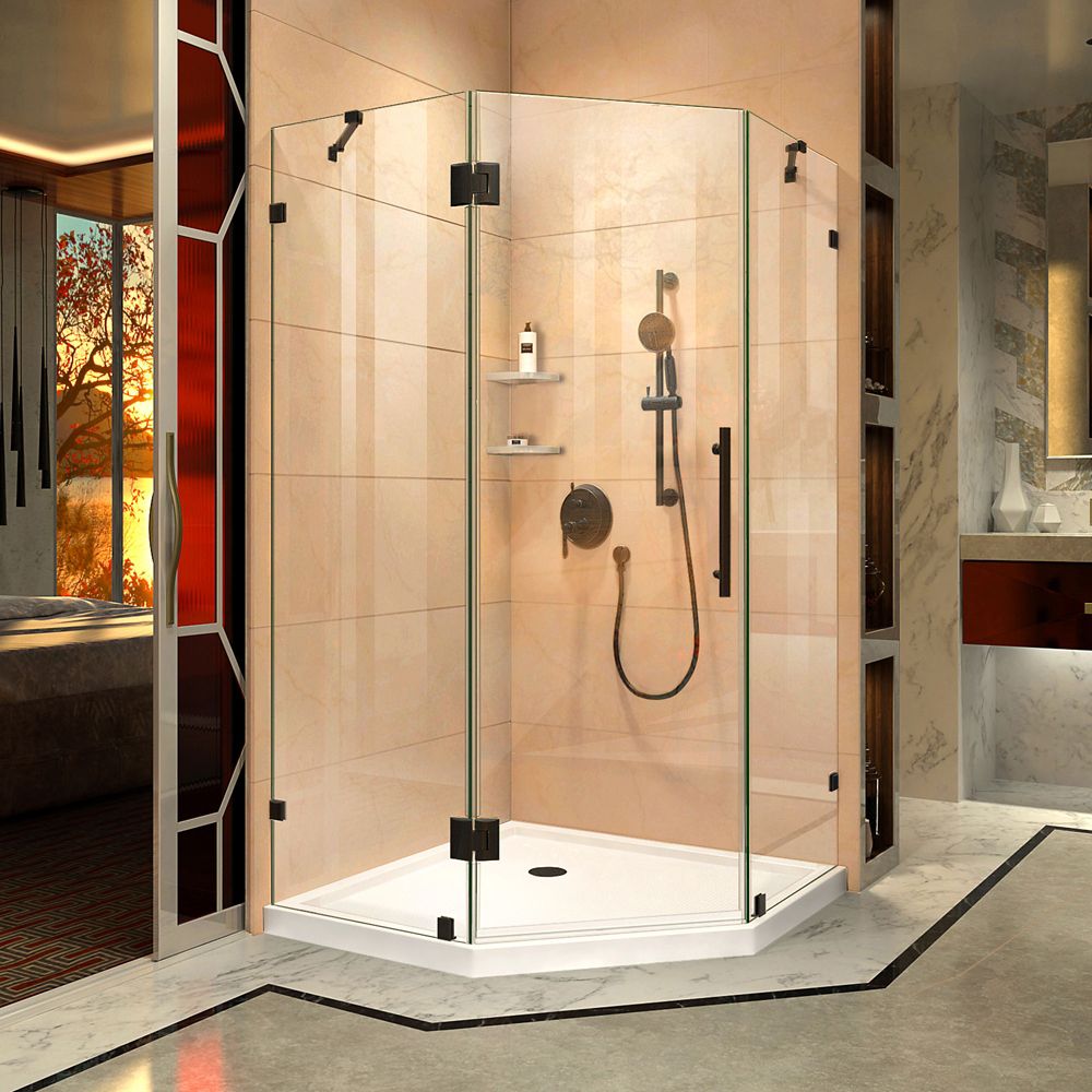 DreamLine Prism Lux 36 Inch D X 36 Inch W Shower Enclosure In Satin
