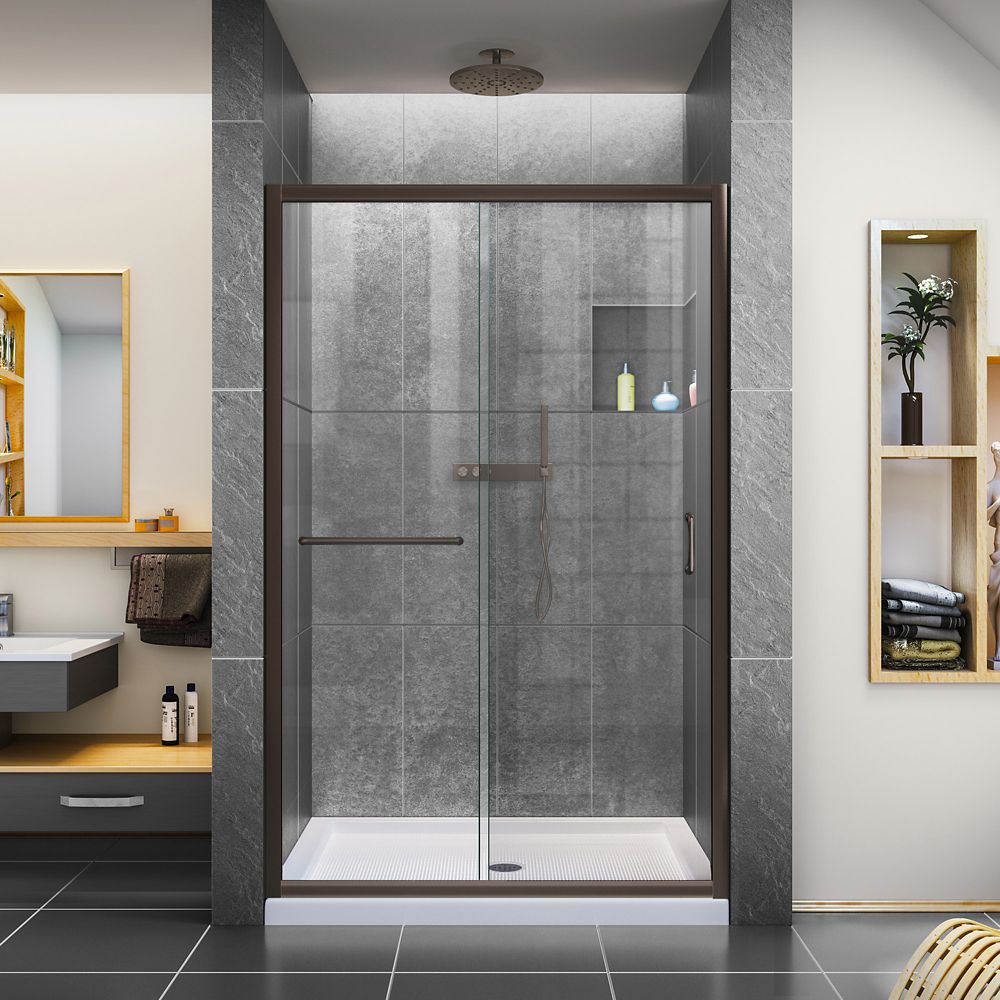 DreamLine Infinity-Z 36 inch D x 48 inch W Clear Shower Door in Oil ... DreamLine Infinity-Z 36 inch D x 48 inch W Clear Shower Door in Oil ...