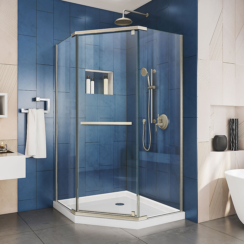 Dreamline Prism 38 Inch D X 38 Inch W Shower Enclosure In Brushed