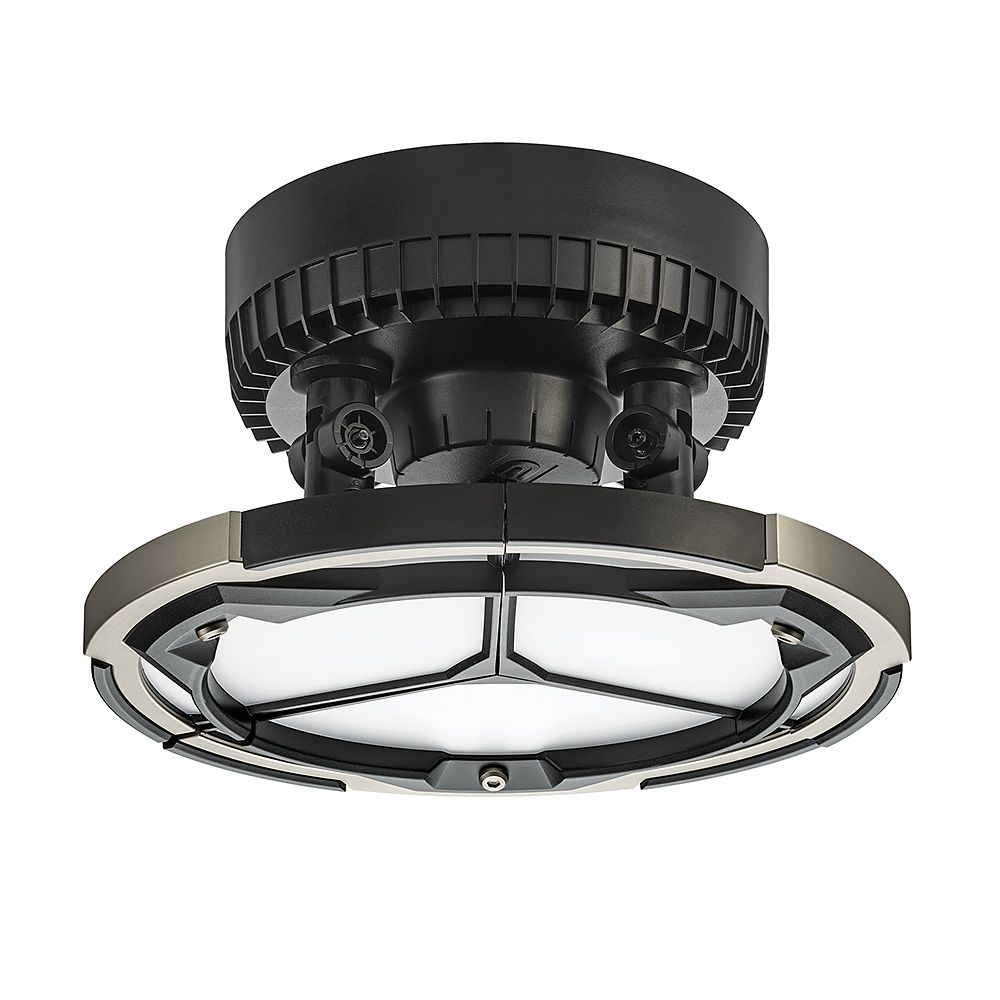 Commercial Electric Spin Light 10-inch Black LED Flush Mount Ceiling ...