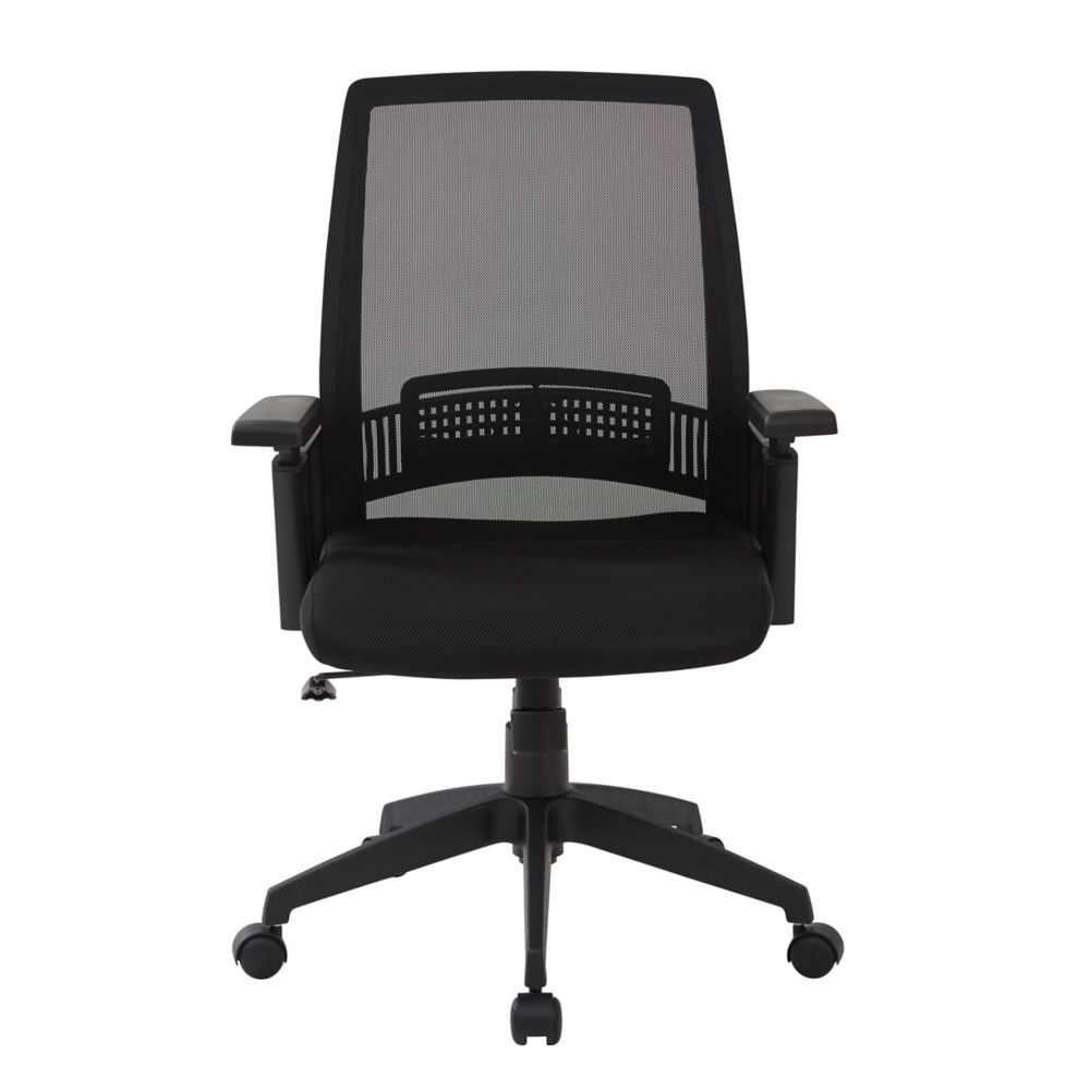 Work Smart Breathable Screen Back Manager Chair in Black | The Home ...