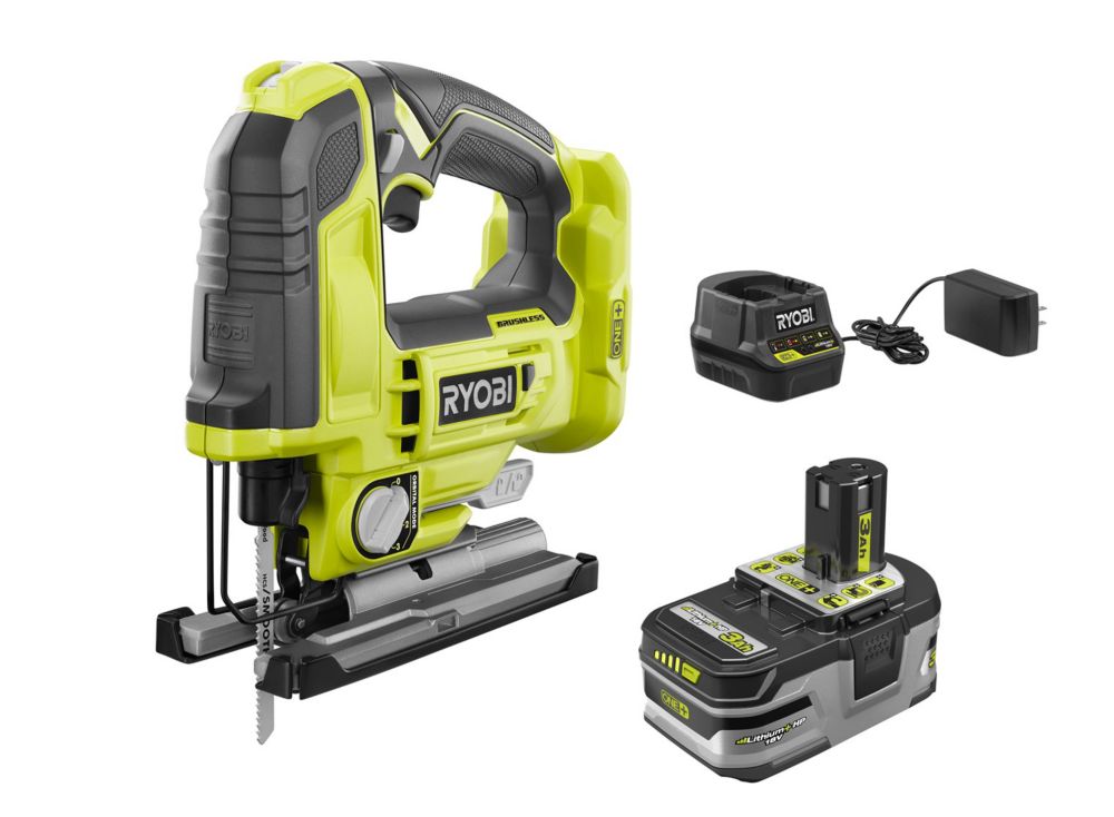 RYOBI 18V ONE+ Brushless Jig Saw with 3.0 Ah Battery and Charger | The ...