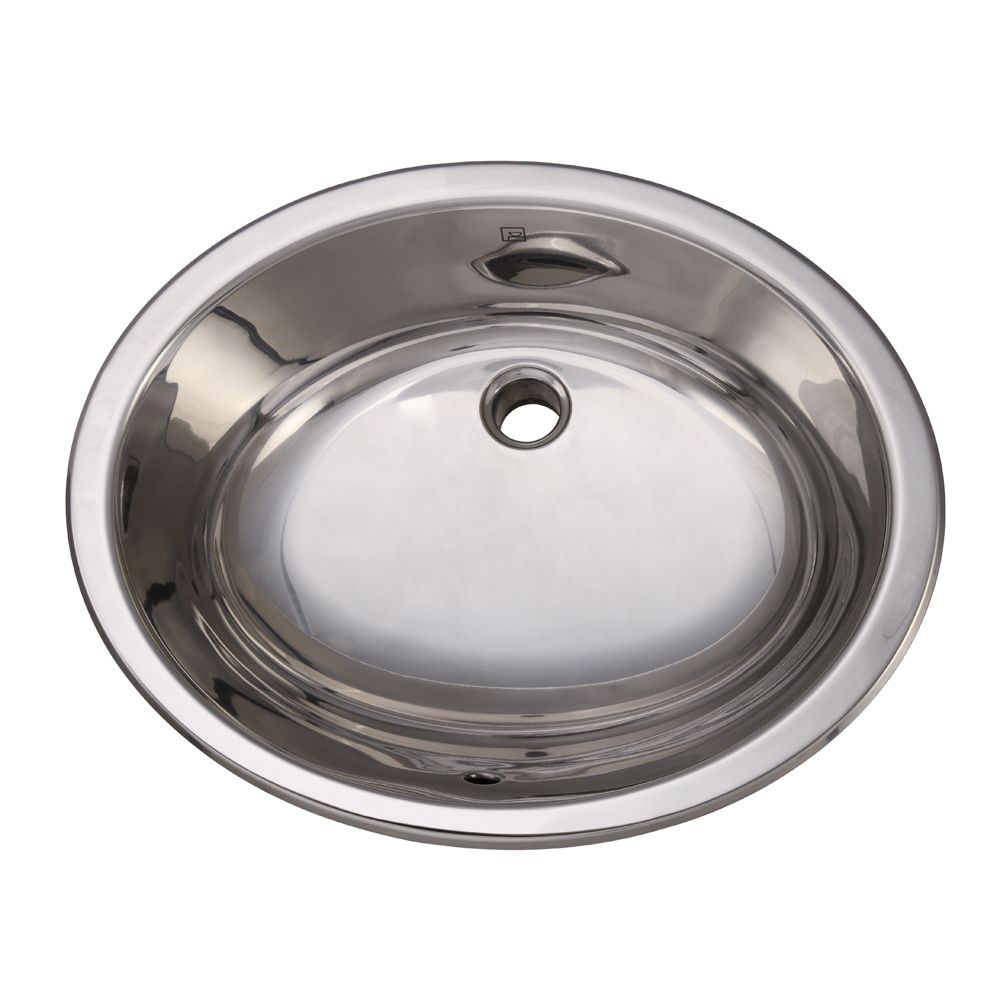 Decolav Taji Stainless Steel Polished Undermount Lavatory with Overflow ...