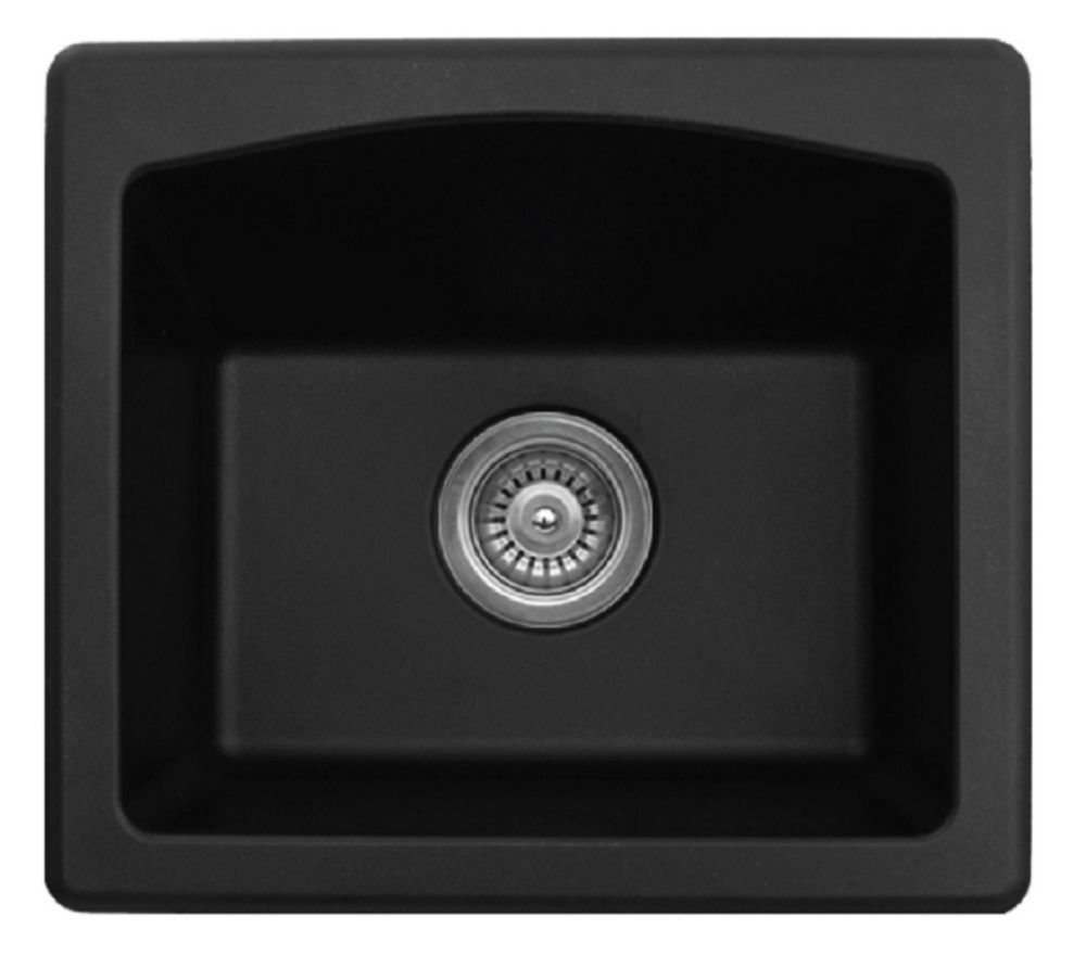 Karran Quartz 18 inch Bar/ Prep Sink in Black | The Home Depot Canada