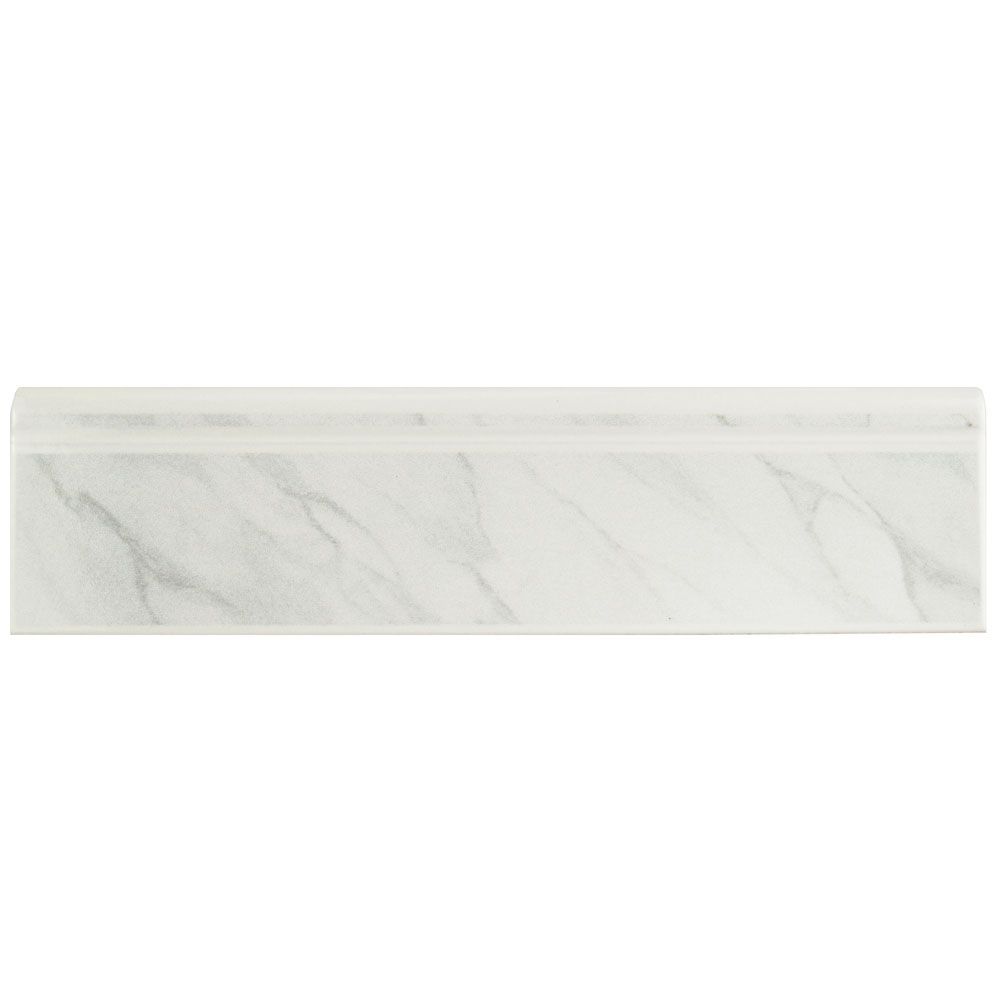 Merola Tile Battiscopa Satin White Marble 3-1/4-inch x 12-3/8-inch ...