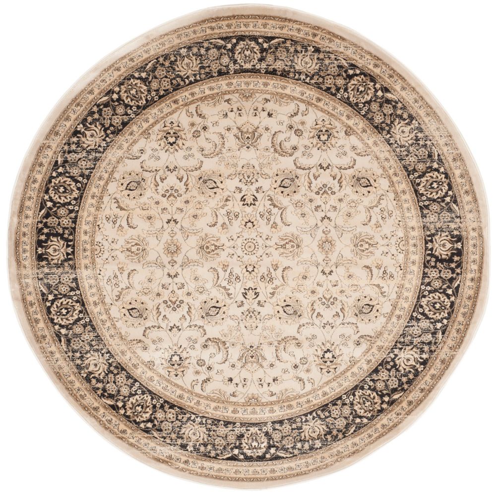 Safavieh Vintage Geoff Ivory / Black 6 ft. 7-inch x 6 ft. 7-inch Round ...