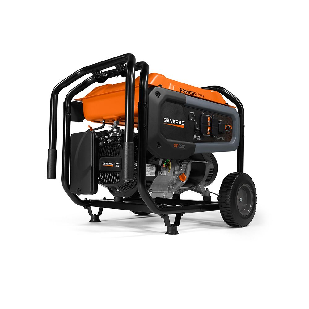 Generac Génératrice portable GP 6500W avec démarrage électrique | Home ...