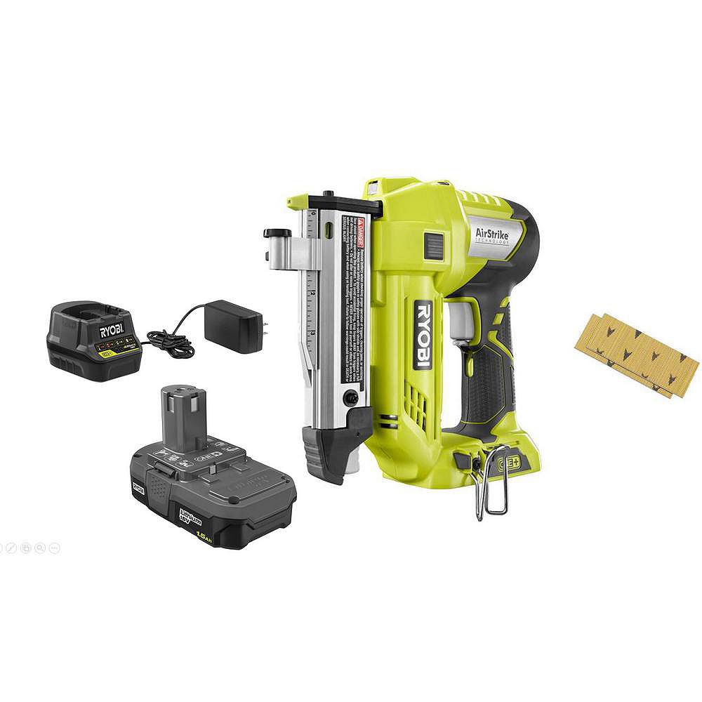 RYOBI 18V ONE+ Lithium-Ion Cordless AirStrike 23ga 1-3/8-inch Headless ...