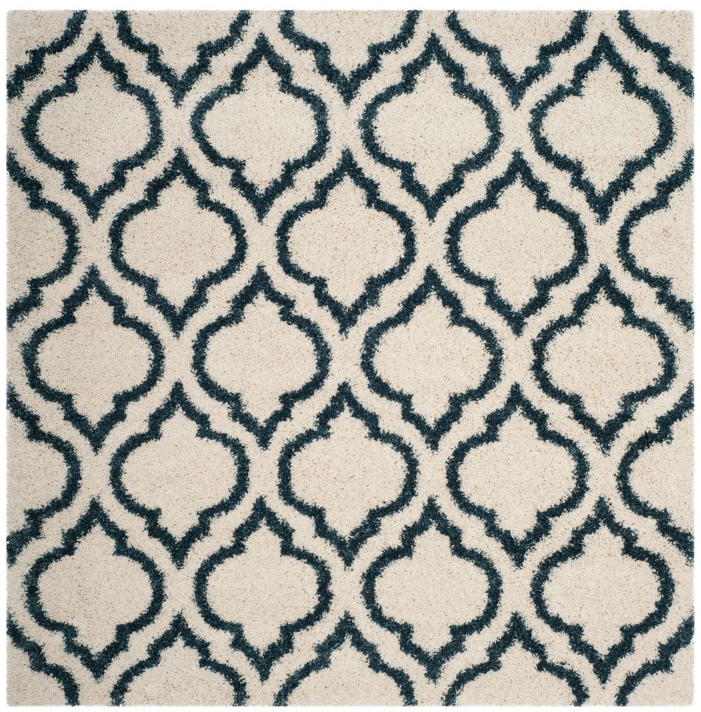 Safavieh Hudson Shag Searlait Ivory / Slate Blue 7 ft. X 7 ft. Square ...