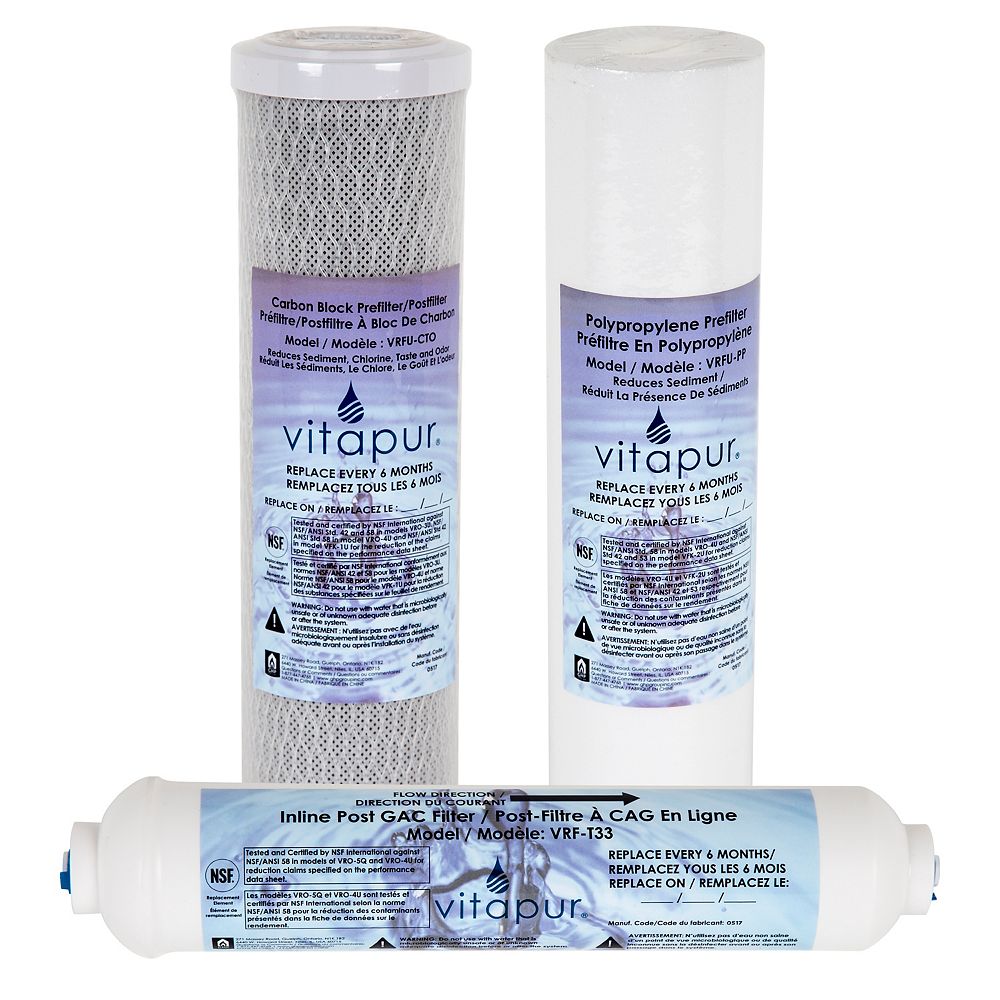 Vitapur Filter Kit for VRO-4U System - includes 3 filters | The Home ...