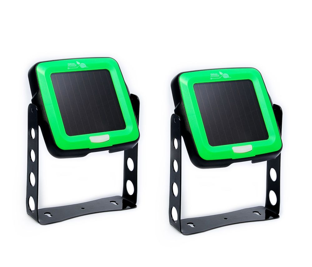 Nature Power Solar Powered LED Indoor/Outdoor Swivel Light (2-Pack ...