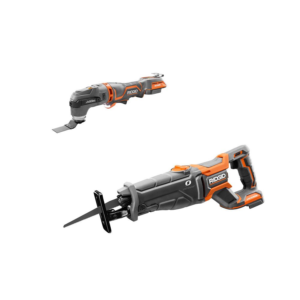 RIDGID 18V OCTANE Lithium-Ion Cordless Brushless Kit with Reciprocating ...