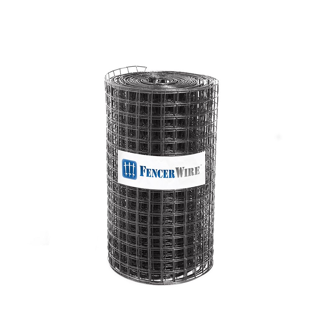 Fencer Wire 4 ft. x 50 ft. 16-Gauge Black PVC Coated Welded Wire Fence ...
