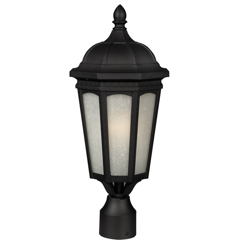 Filament Design 1-Light Black Outdoor Post Mount Light with White Seedy ...