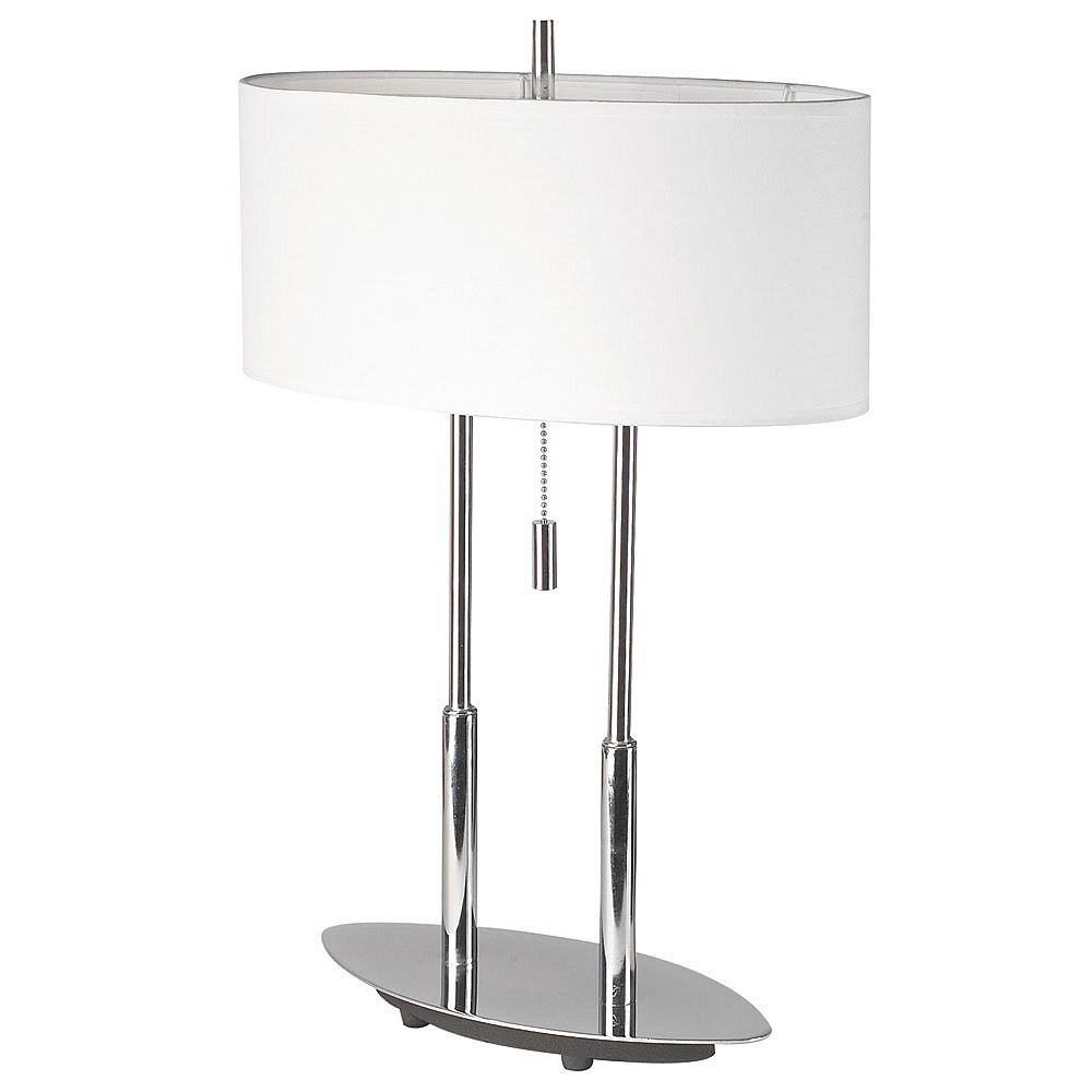 Dainolite Table Lamp, Polished Chrome, White Oval Shade | The Home ...