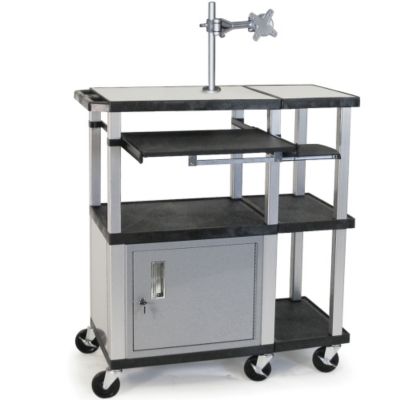 Luxor Extra-wide Computer Workstations With Cabinet And Keyboard Tray ...