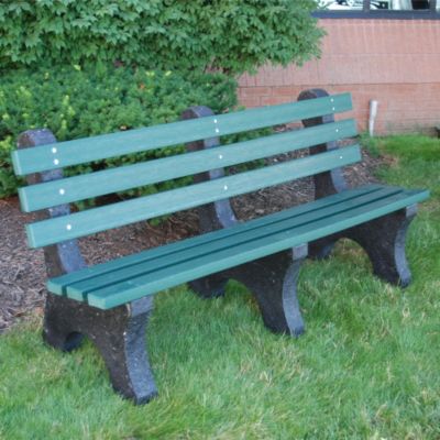 Jayhawk Plastics Central Park Outdoor Bench – 8′ – Cedar | Shuffletag