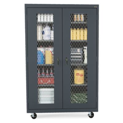 Sandusky Lee Mobile Visibility Cabinet – 36x18x78″ – Ventilated Mesh ...