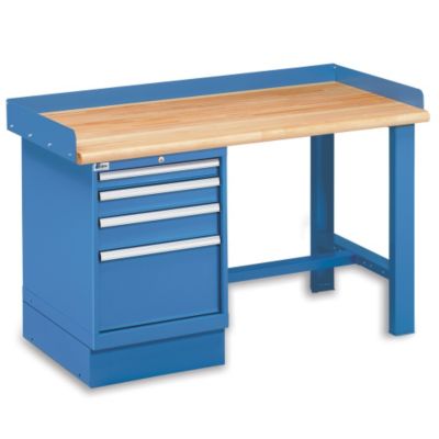 Lista Pedestal Workbench – 4-drawer Pedestal – 60×30″ Top – Hardwood ...