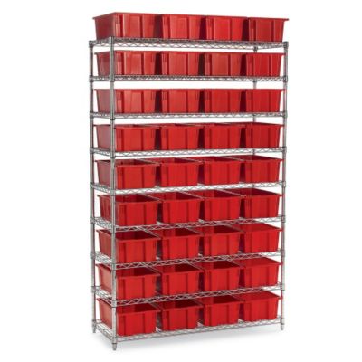 Chrome Wire Shelving With Quantum Stack And Nest Totes – 60x24x63 ...