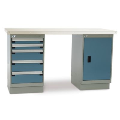 Rousseau Workbenches With One Cabinet And One 5-drawer Pedestal – 3″, 6 ...