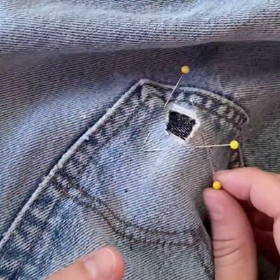 How to Fix a Ripped Jeans Back Pocket in 5 Steps | Off The Cuff