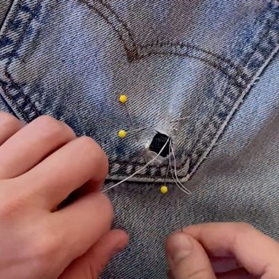 How to Fix a Ripped Jeans Back Pocket in 5 Steps | Off The Cuff