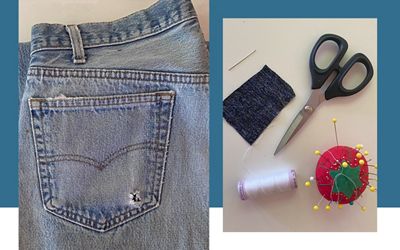 How to Fix a Ripped Jeans Back Pocket in 5 Steps | Off The Cuff