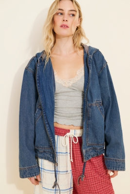 Men's Flint Zip Front Hooded Denim Jacket | Nuuly