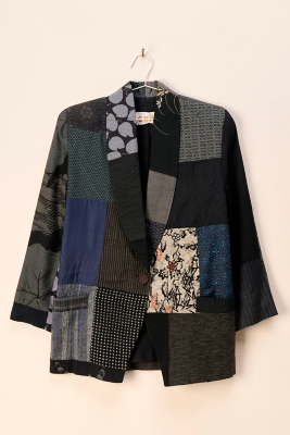 Vintage Grau Patchwork Blazer | Nuuly