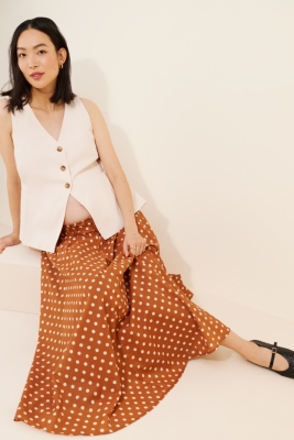 Maternity Polka Dot Belted Maxi Skirt | Nuuly